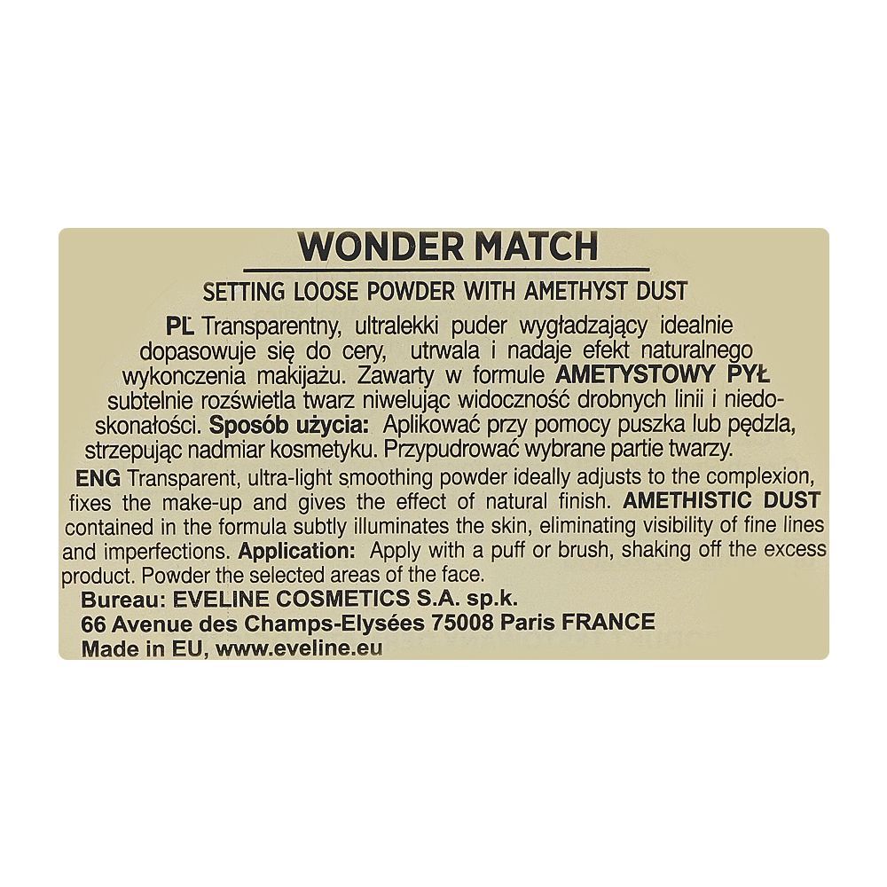 Purchase Eveline Wonder Match Translucent Loose Setting Powder With ...