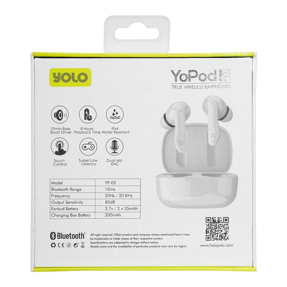 Purchase YOLO Yopod 2 Earbuds, White, YP-02 Online at Special Price in ...