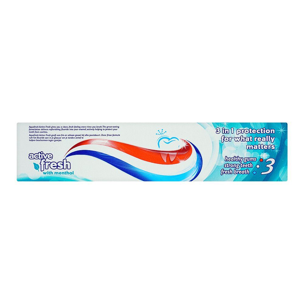 Buy Aqua Fresh Active Fresh With Menthol Tooth Paste Value Pack, 100ml ...