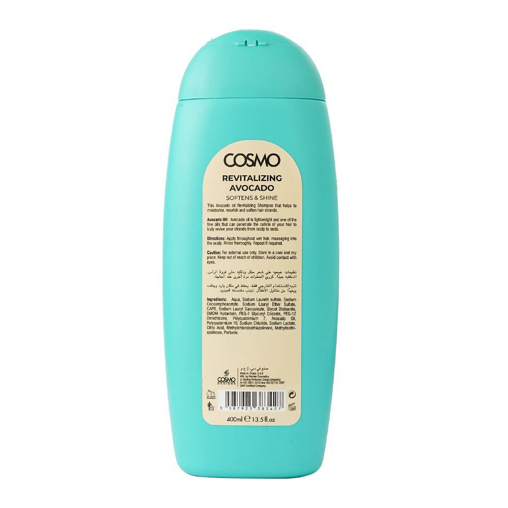 Buy Cosmo Avocado Revitalizing Shampoo, Softens & Shine, 400ml Online ...