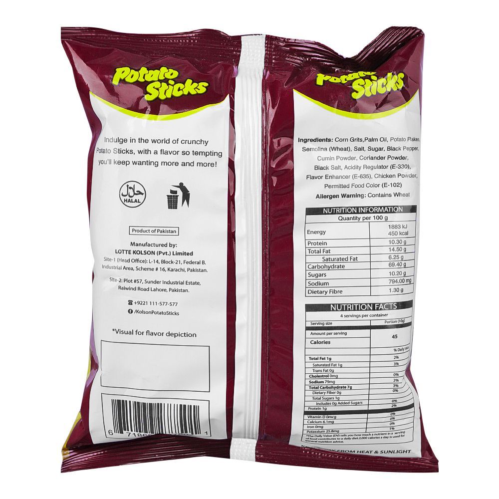 Buy Kolson Potato Sticks Ultra Pepper & Salt Snacks, 38g, 1-Pack Online ...