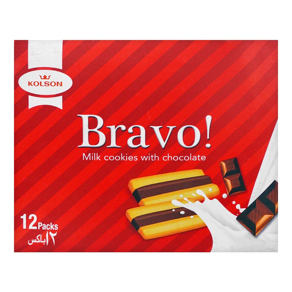 Order Kolson Bravo Milk Cookies With Chocolate, Biscuits Snack Pack ...