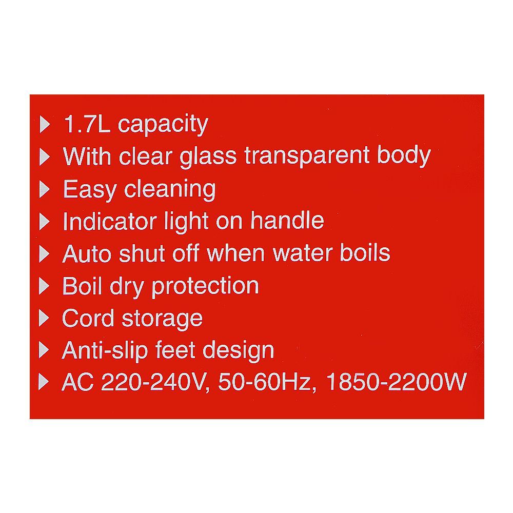 Order Nikai Glass Kettle, NK-313G Online at Special Price in Pakistan - Naheed.pk