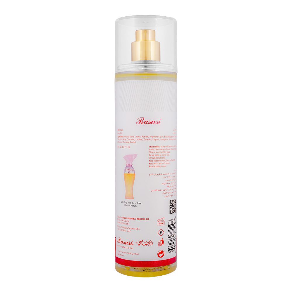 Buy Rasasi Innocence Body Mist, For Women, 250ml Online at Special ...