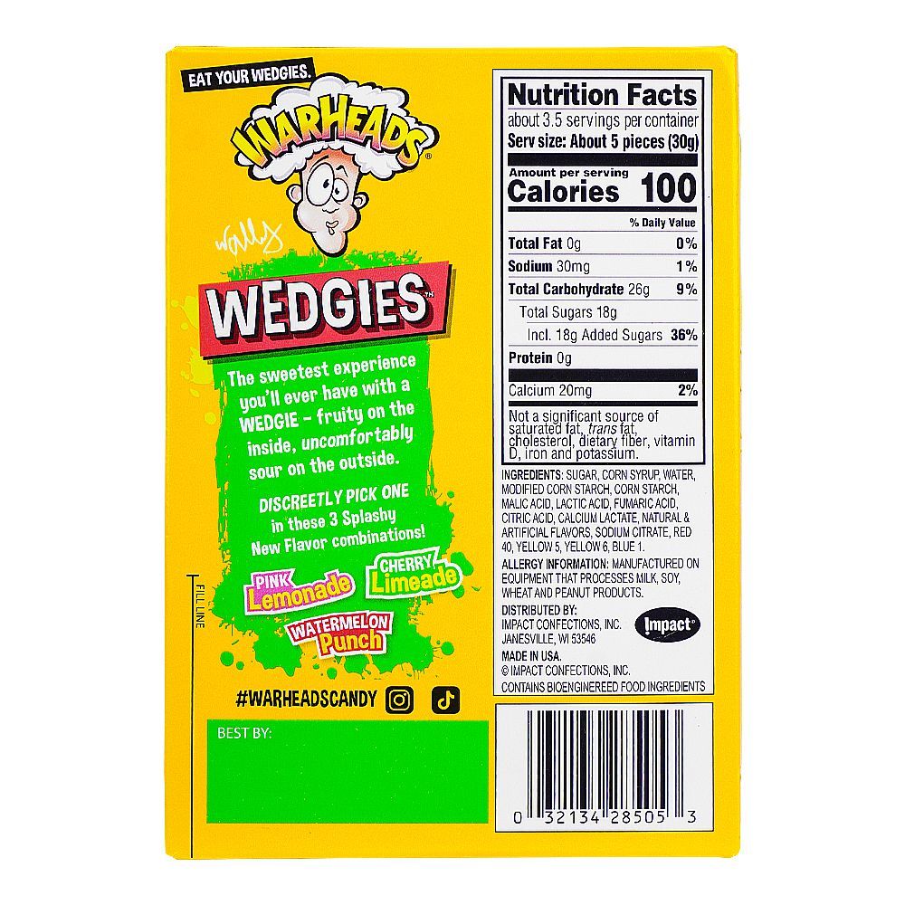 Order Warheads Uncomfortably Sour Wedges Candy, 99g Online at Special ...