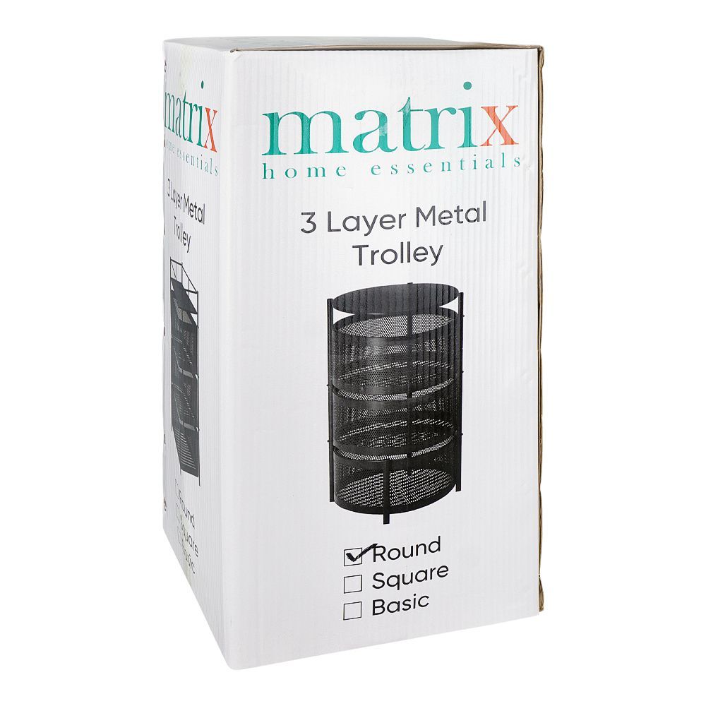 Buy Matrix Premium Round 3 Layer Metal Trolley Online at Best Price in ...
