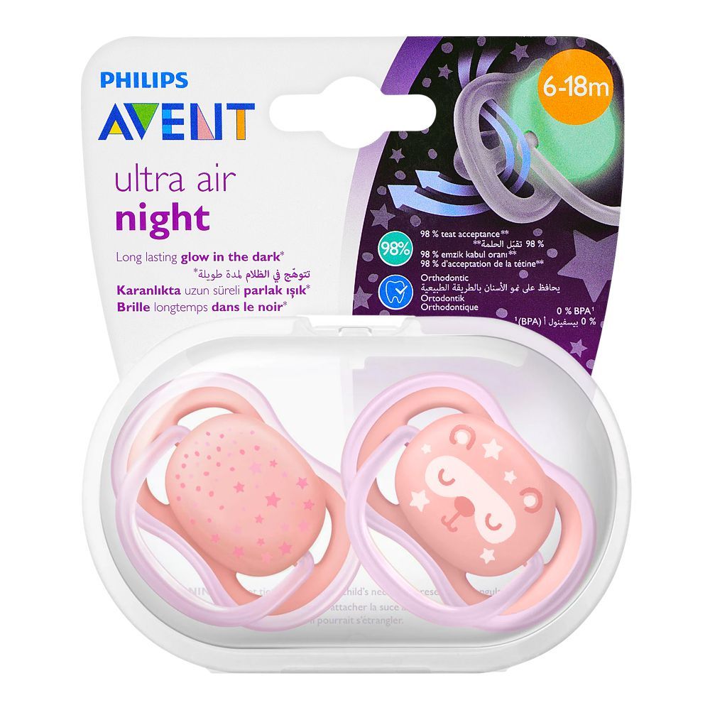 Buy Avent Ultra Air Night Soothers, For 6-18 Months, 2-Pack, SCF376/22 ...