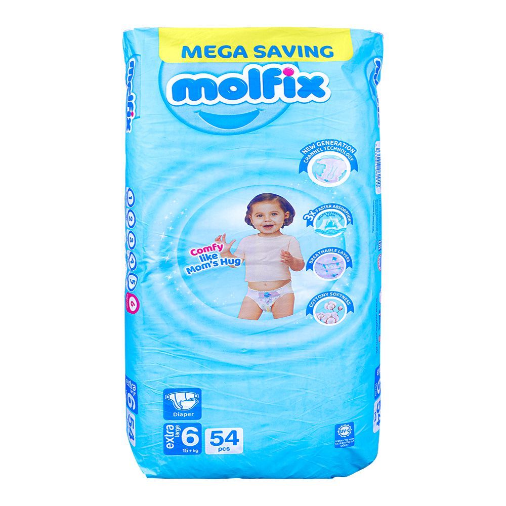 Buy Molfix Diaper 6 Extra Large Mega Saving 15+ KG, 54-Pack Online at ...