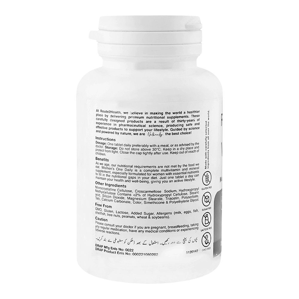 Route 2 Health Women's One Daily Multivitamins Dietary Supplement ...