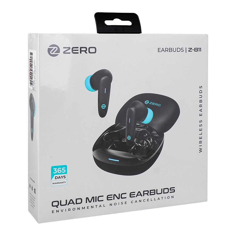Buy Zero Quad MIC ENC Wireless Earbuds, Z-811, Jet Black Online at ...