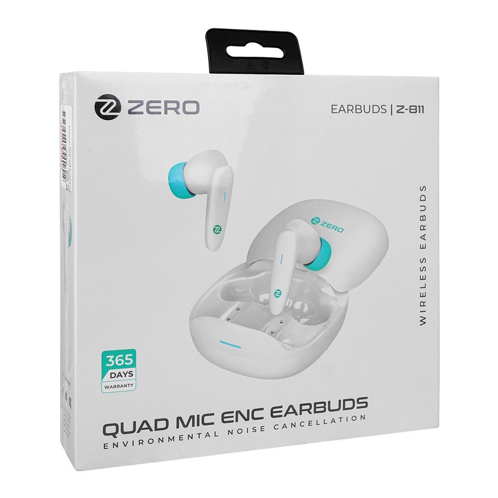 Order Zero Quad MIC ENC Wireless Earbuds, Z-811, White Online at Best ...