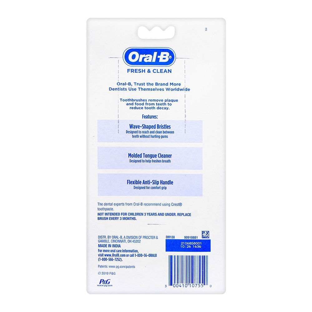 Purchase Oral-B Fresh & Clean Toothbrush, Pack of 6, Medium Online at ...