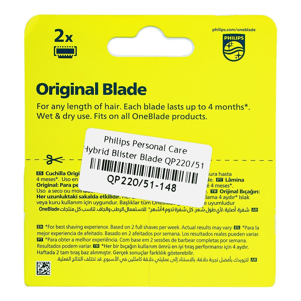 Buy Philips One Blade Hybrid Blister Blade, Replaceable Blade, 2 X ...