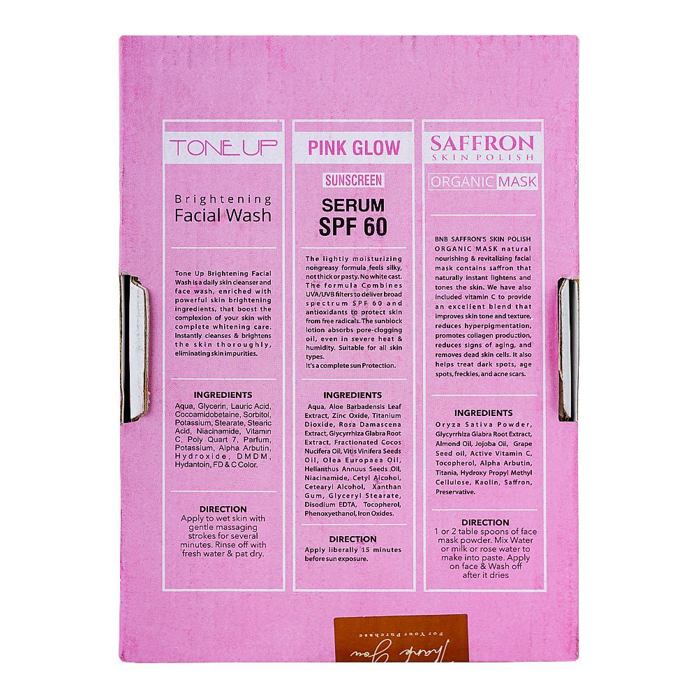 Purchase BNB Organic Source Skin Care Pink Glow Kit, Paraben And ...
