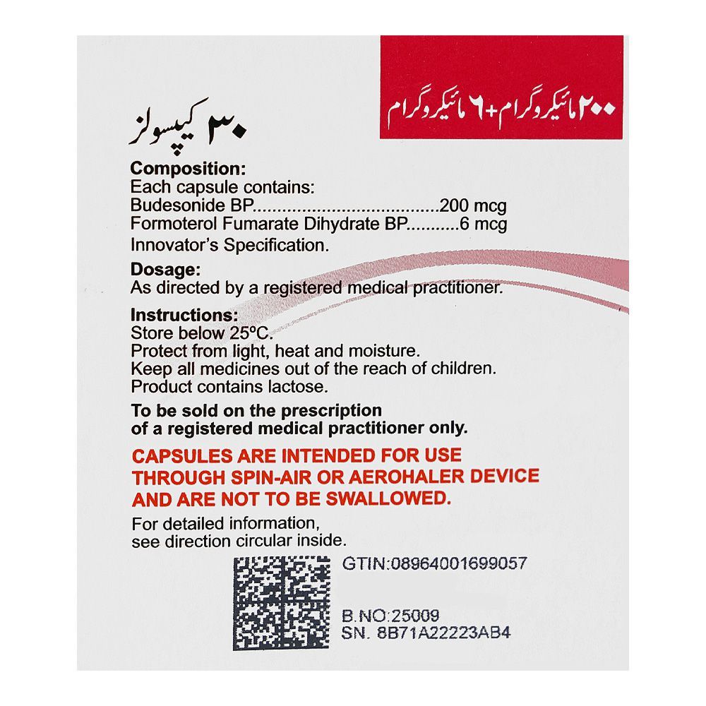 Macter Pharma Venticort Capsule, 200 + 6mg, 1-Strip