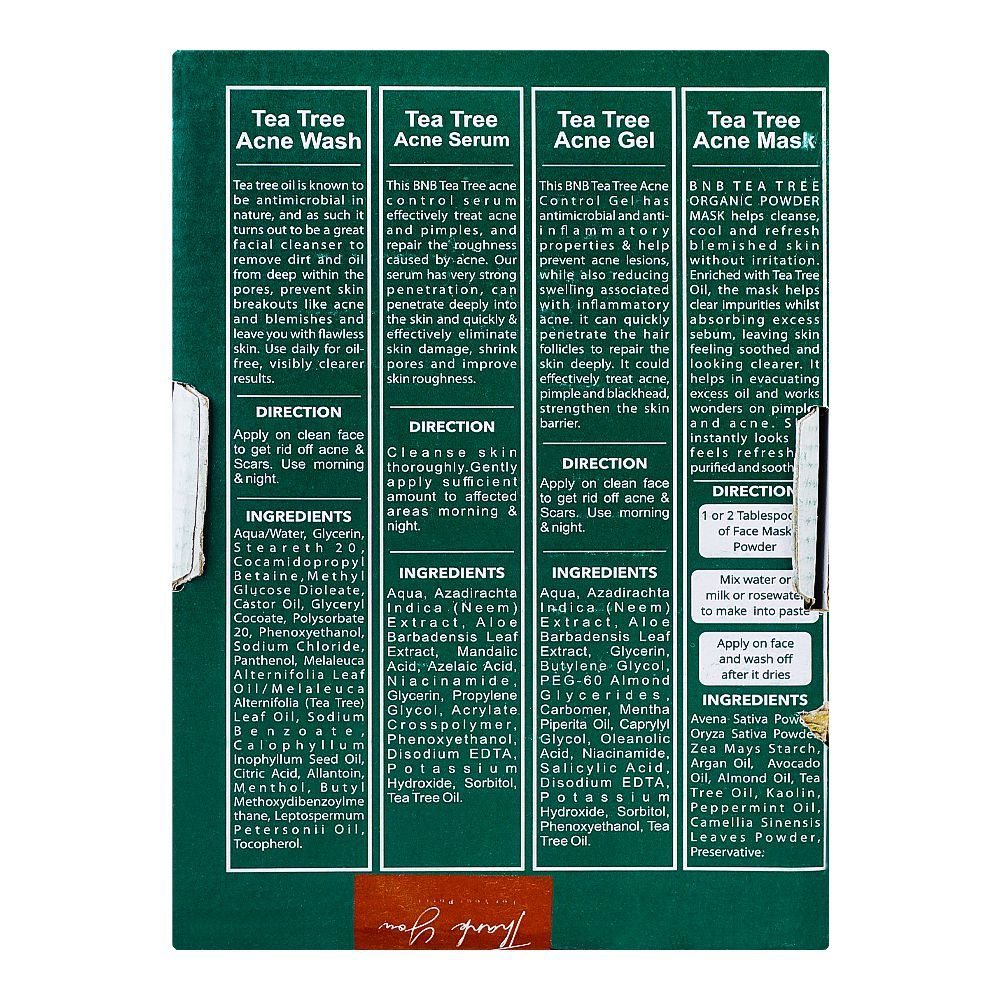 Purchase BNB Organic Tea Tree Acne Control Kit, Paraben And Sulphate ...