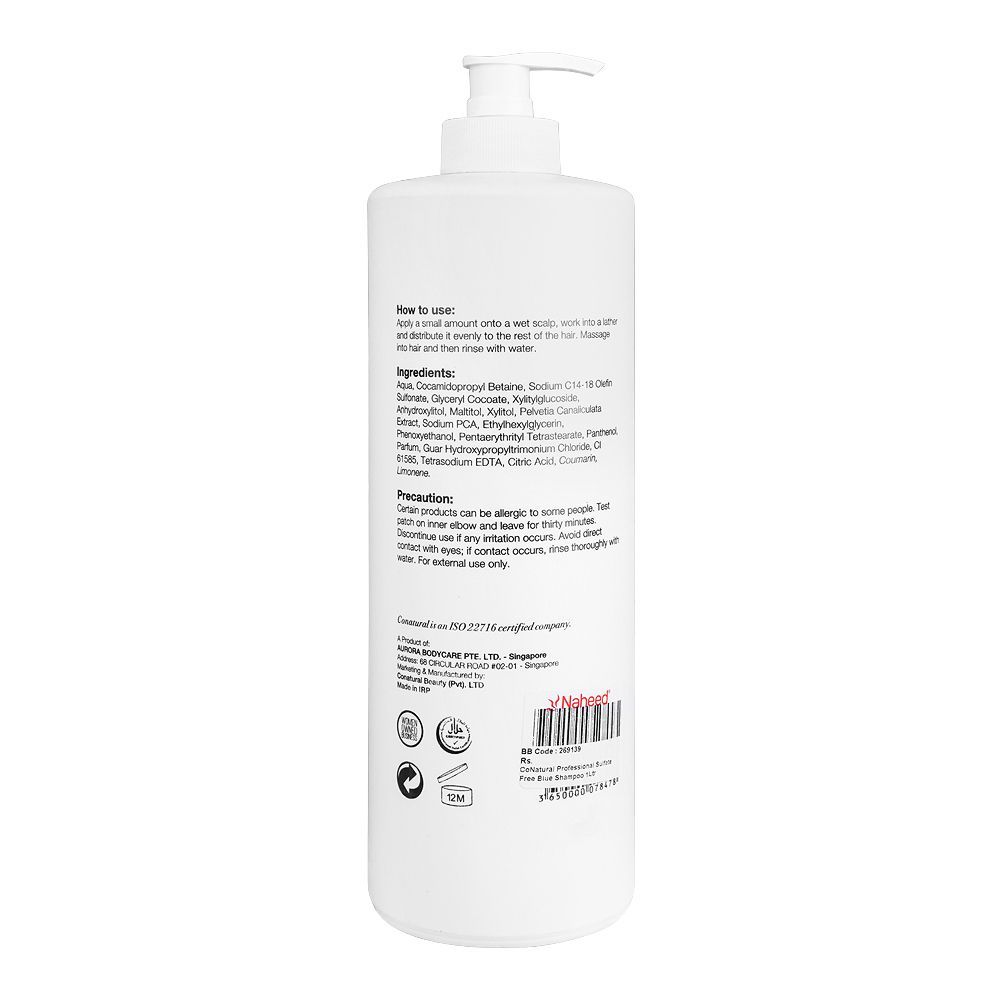 Buy CoNatural Professional Blue Shampoo, Sulfate Free, 1Ltr Online at ...