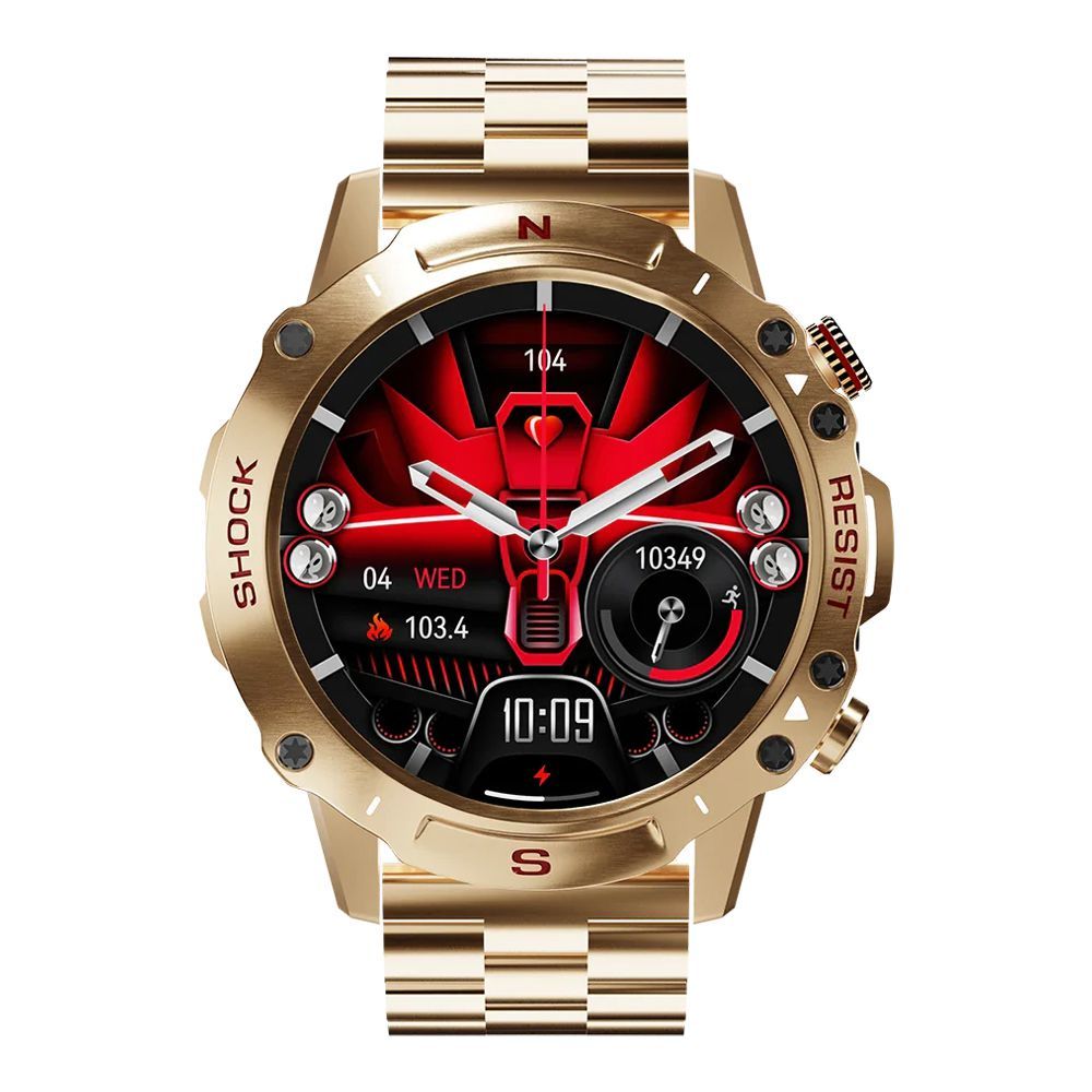 Buy Zero Matrix Pro 1.43" Amoled HD Display, Always on Display, Gold Metallic Chain Strap, Smart ...