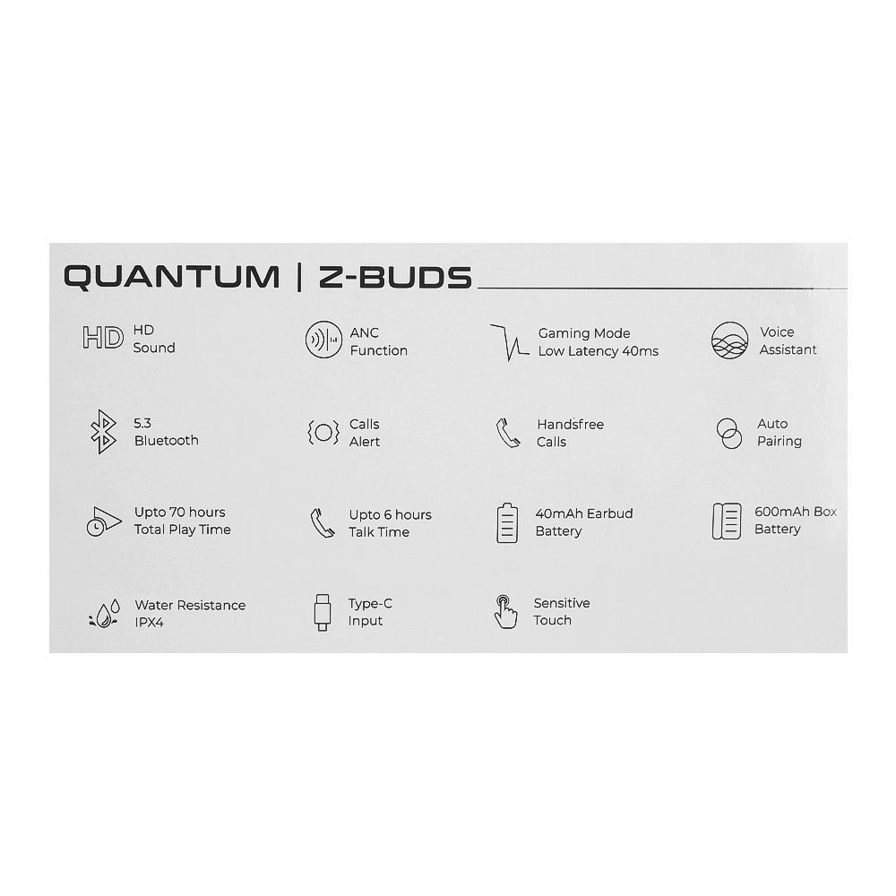 Order Zero Quantum Z Buds True Wireless Earbuds, Jet Black Online at ...