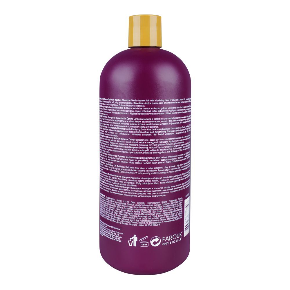 Order CHI Brilliance Optimum Moisture Shampoo, 90% Natural, Sulfate ...