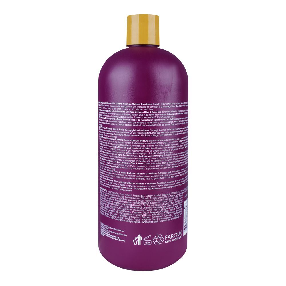 Buy CHI Deep Brilliance Optimum Moisture Conditioner, Paraben Free ...