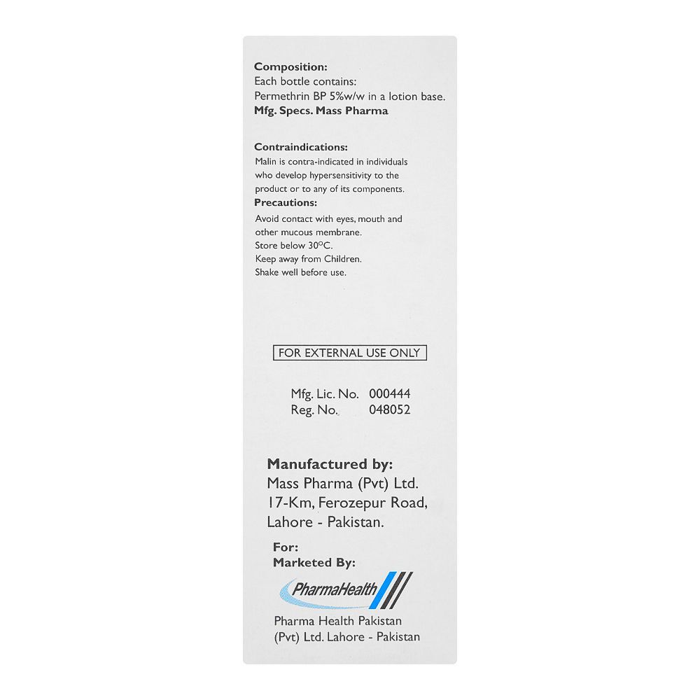 Purchase Pharma Health Malin Lotion, Permethrin, For The Treatment Of ...
