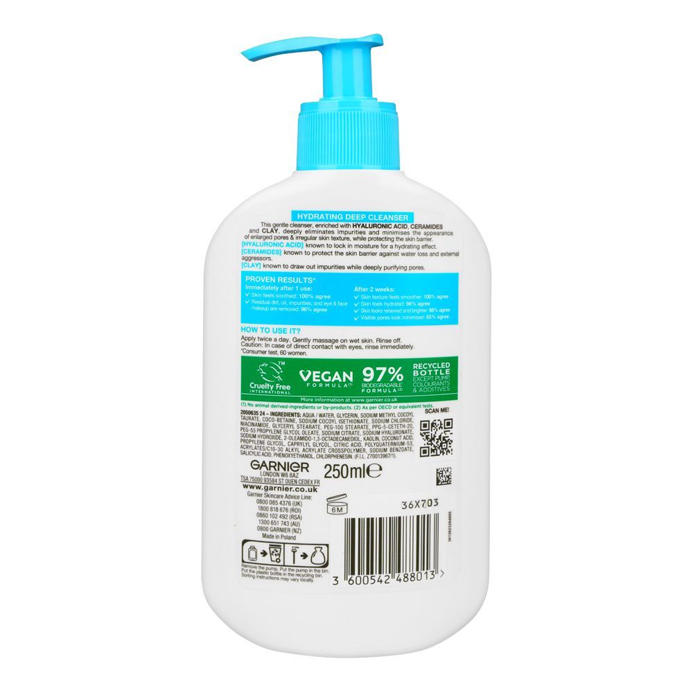 Purchase Garnier Skin Active HA Hydrating Deep Cleanser, Hyaluronic ...