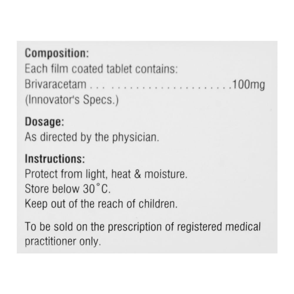 Buy Brivera Tablet, 100mg Strip Online at Special Price in Pakistan ...