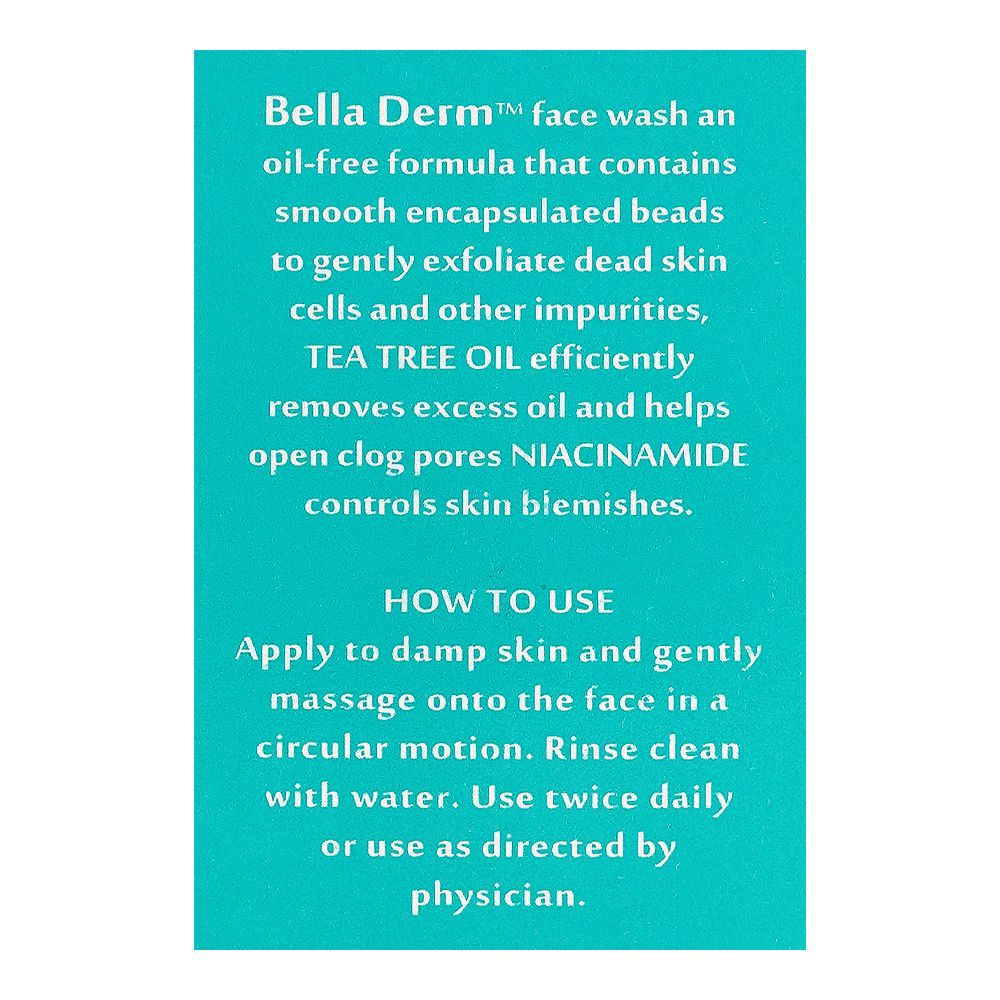 Bella Derm Face Wash, Control Blemishes & Oil, Unclog Pores, 100ml