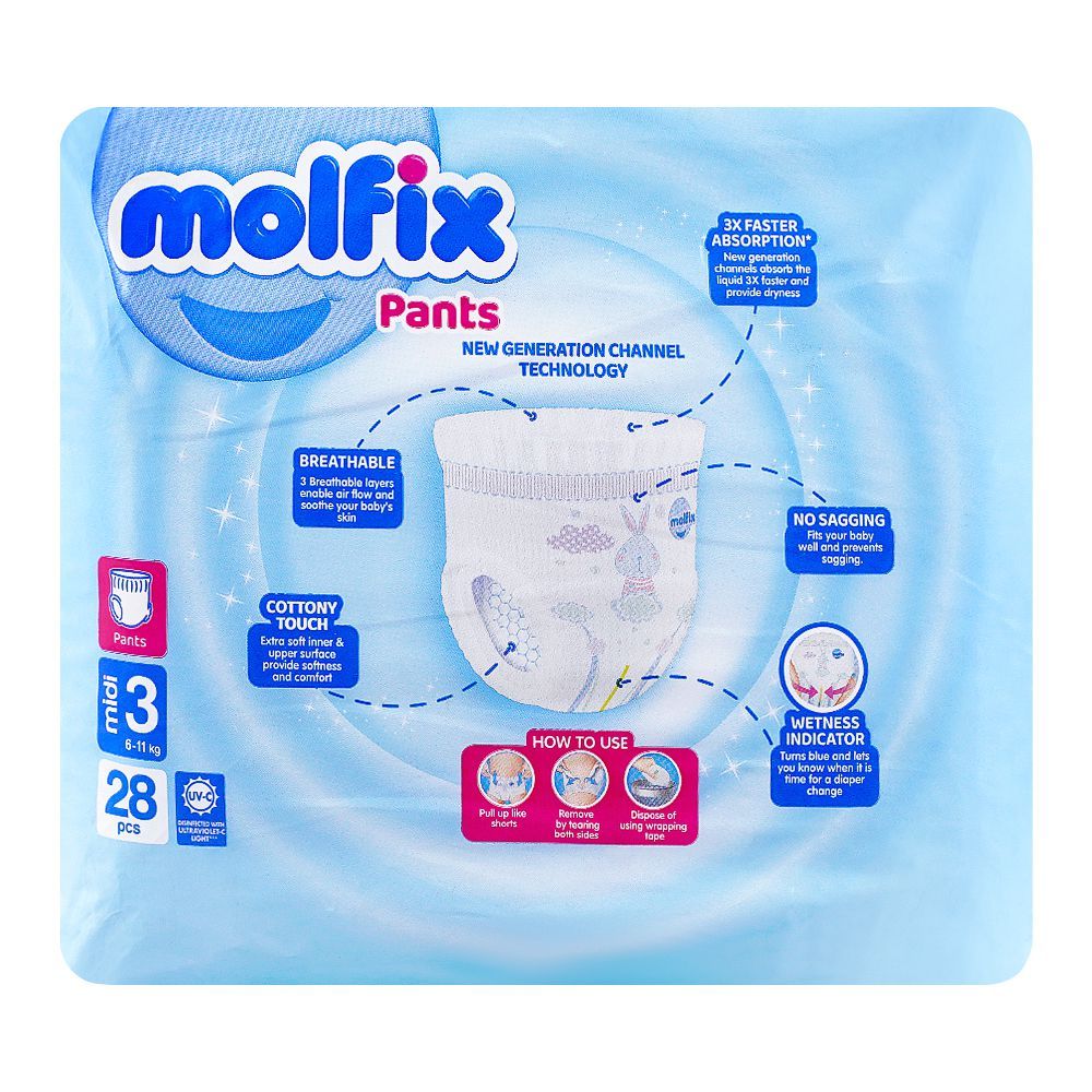 Buy Molfix Pants 3 Medium, 6-11kg, 28-Pack Online at Best Price in ...