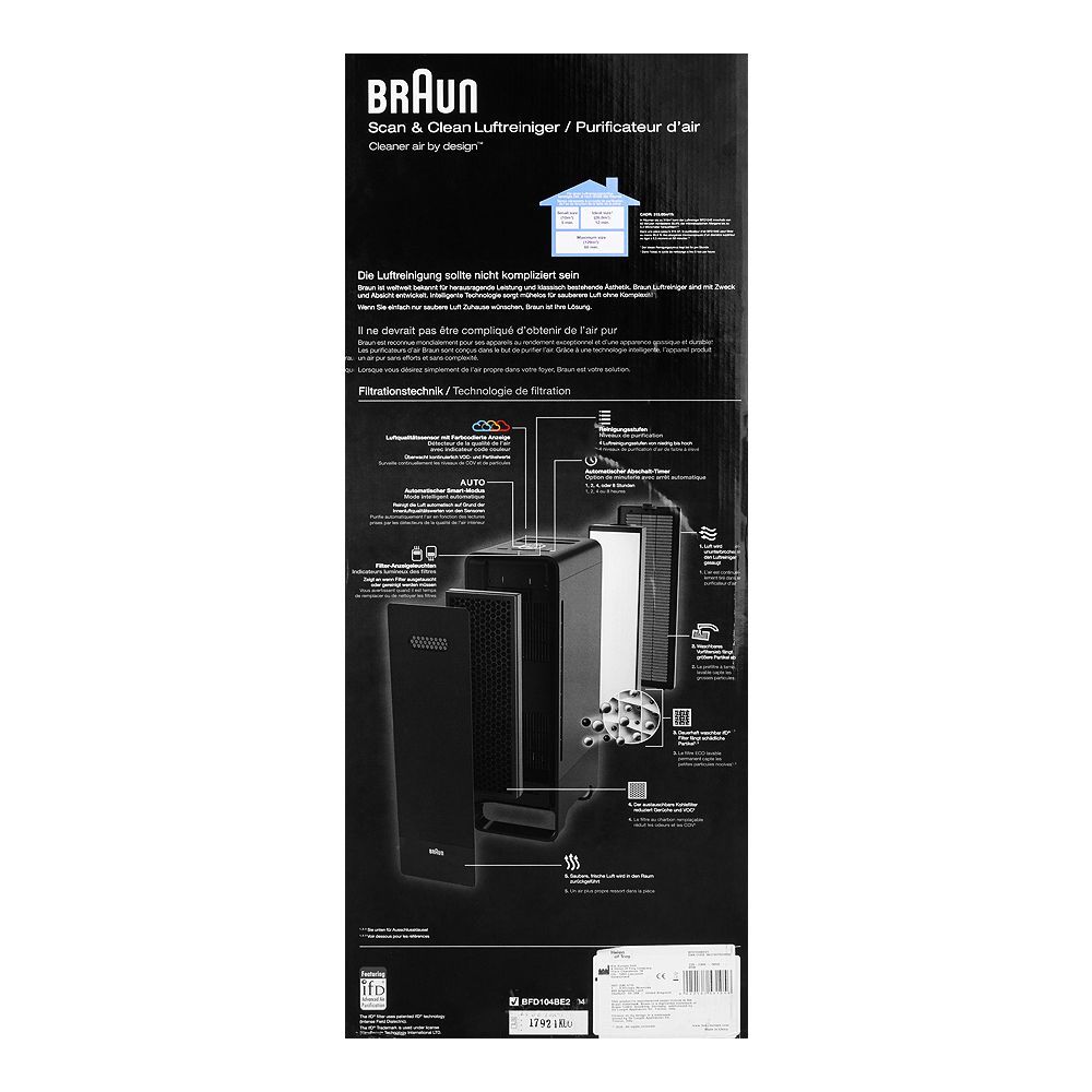 Purchase Braun Scan & Clean Air Purifier, Rooms Up To 129m2, Triple ...