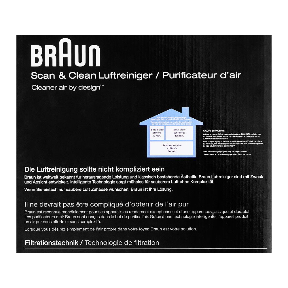 Purchase Braun Scan & Clean Air Purifier, Rooms Up To 129m2, Triple ...