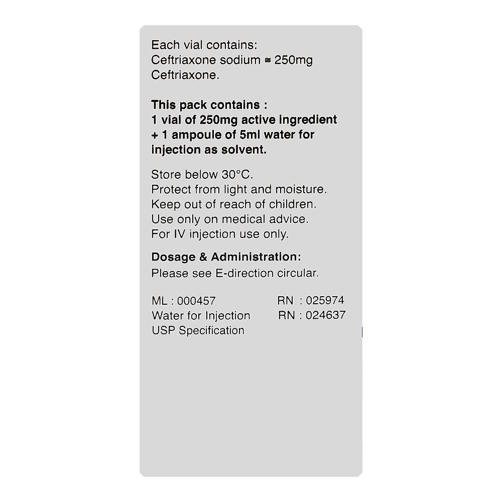 Inocef IV Injection 250mg, Box (1 Injection)