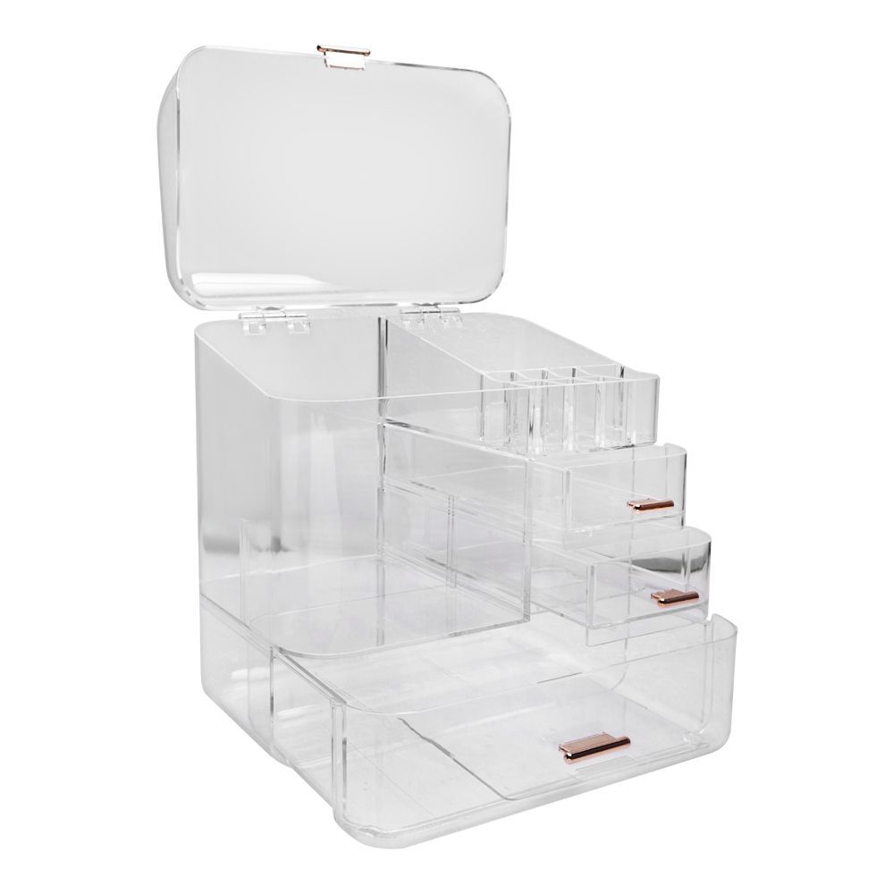 Buy Matrix Transparent Multilayer Cosmetic Organizer With Drawers, Make ...