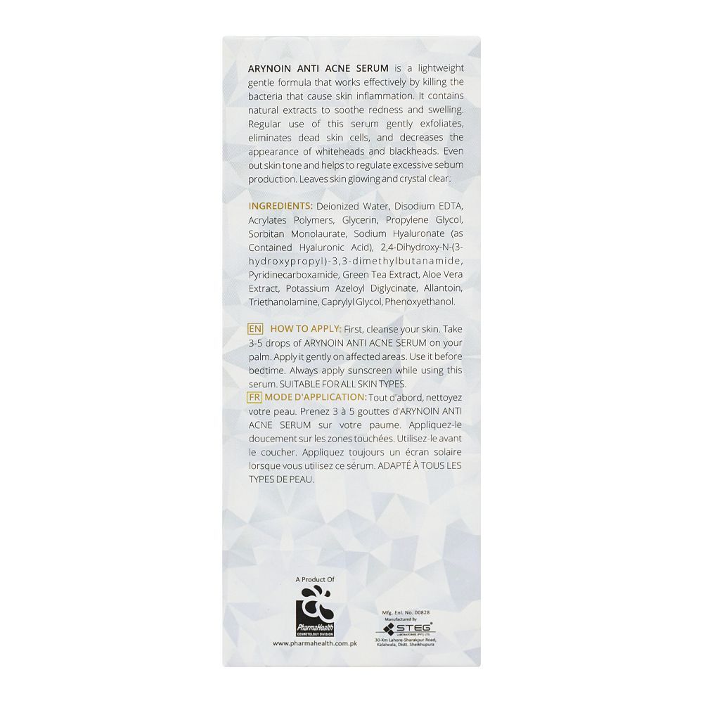 Buy Pharma Health Arynoin Serum, Anti Acne Serum, For All Skin Types, 4 ...