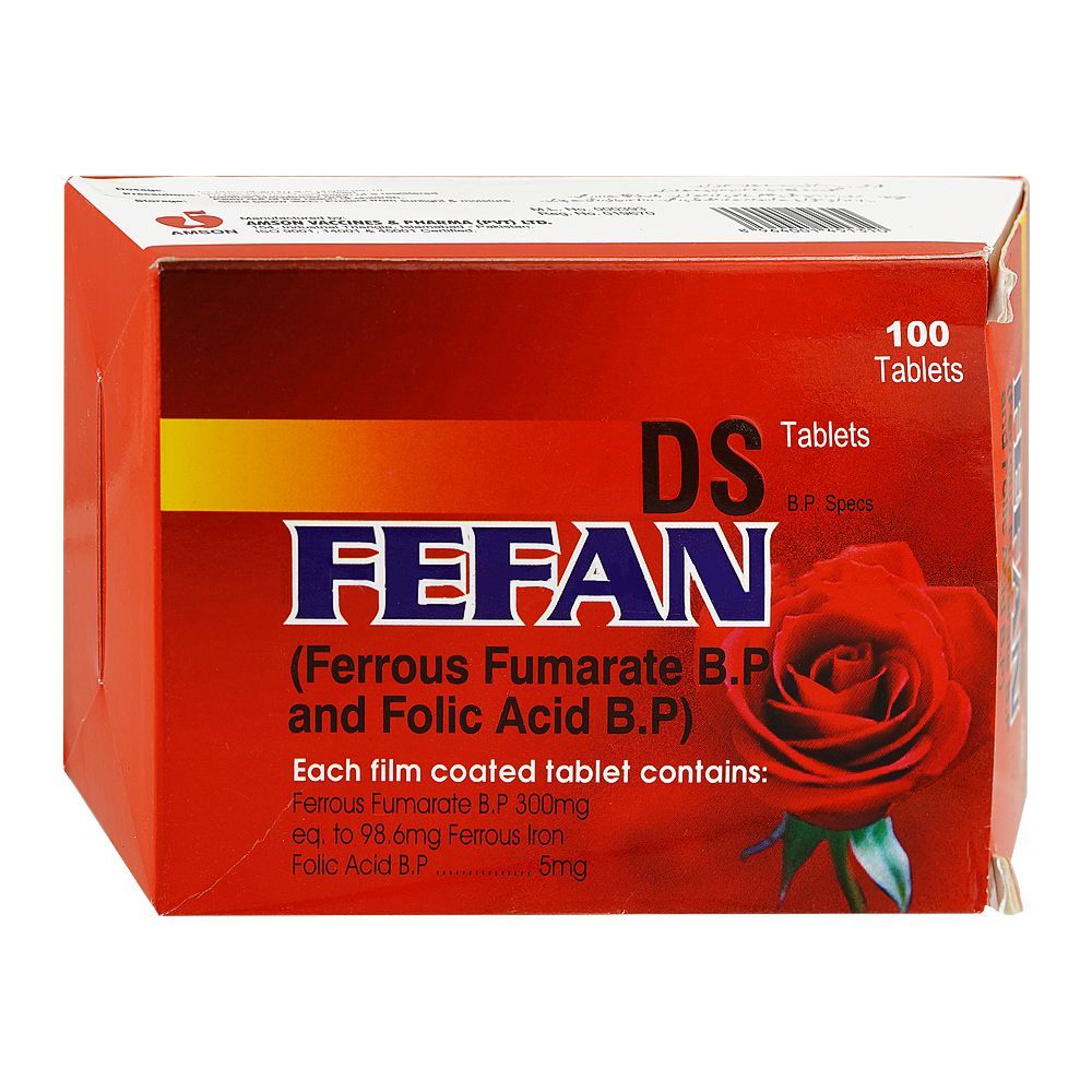 Fefan Ds Tablets 300mg+5mg, Box (100 Tablets)