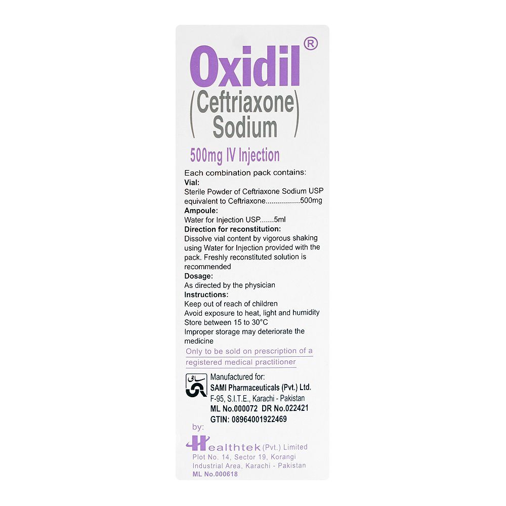 Sami Pharmaceuticals Oxidil 500mg Iv Injection