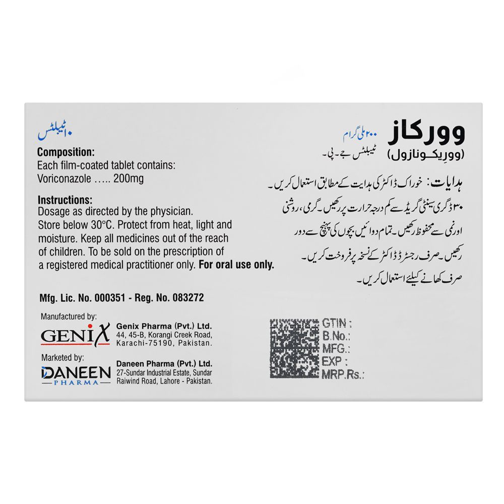 Daneen Pharma Vorcaz, 200mg, 10 Tablets Box