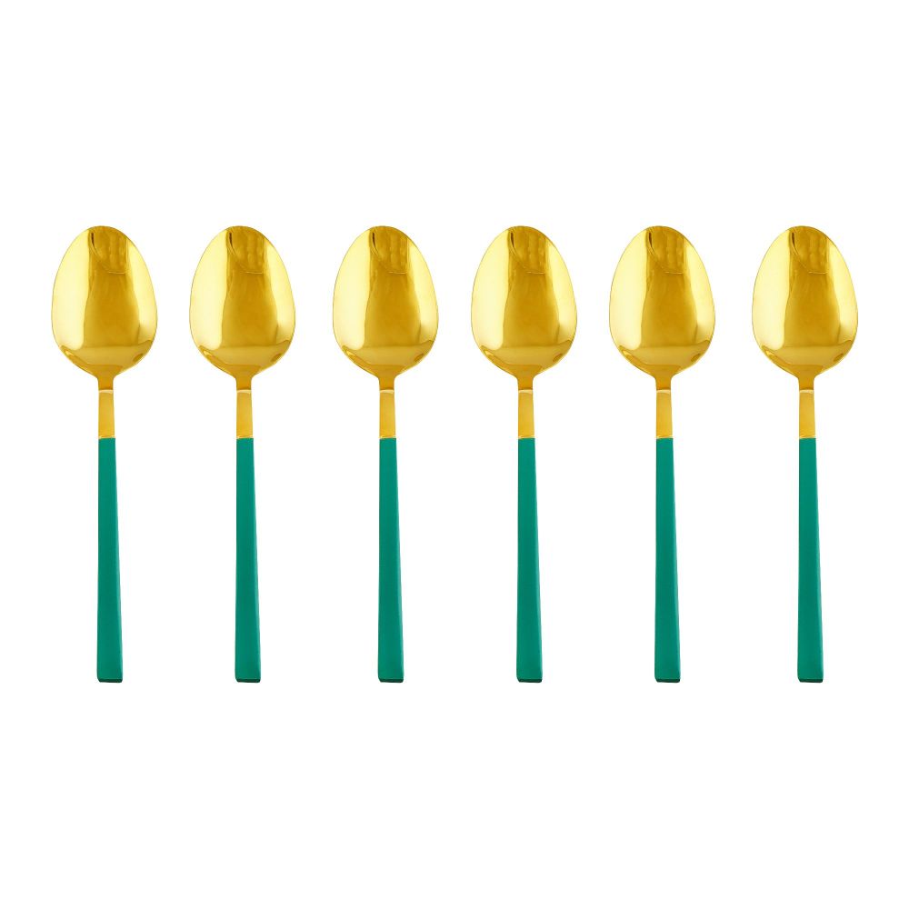 Purchase Chucan Stainless Steel Tea Spoon Set, Green & Gold, 6-Pack, CC ...