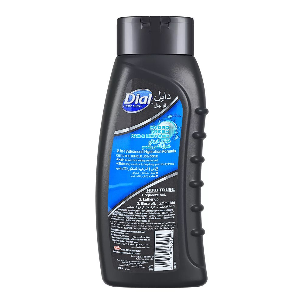 Purchase Dial Hydro Fresh Hair+Body Wash, For Men, 473ml Online at ...