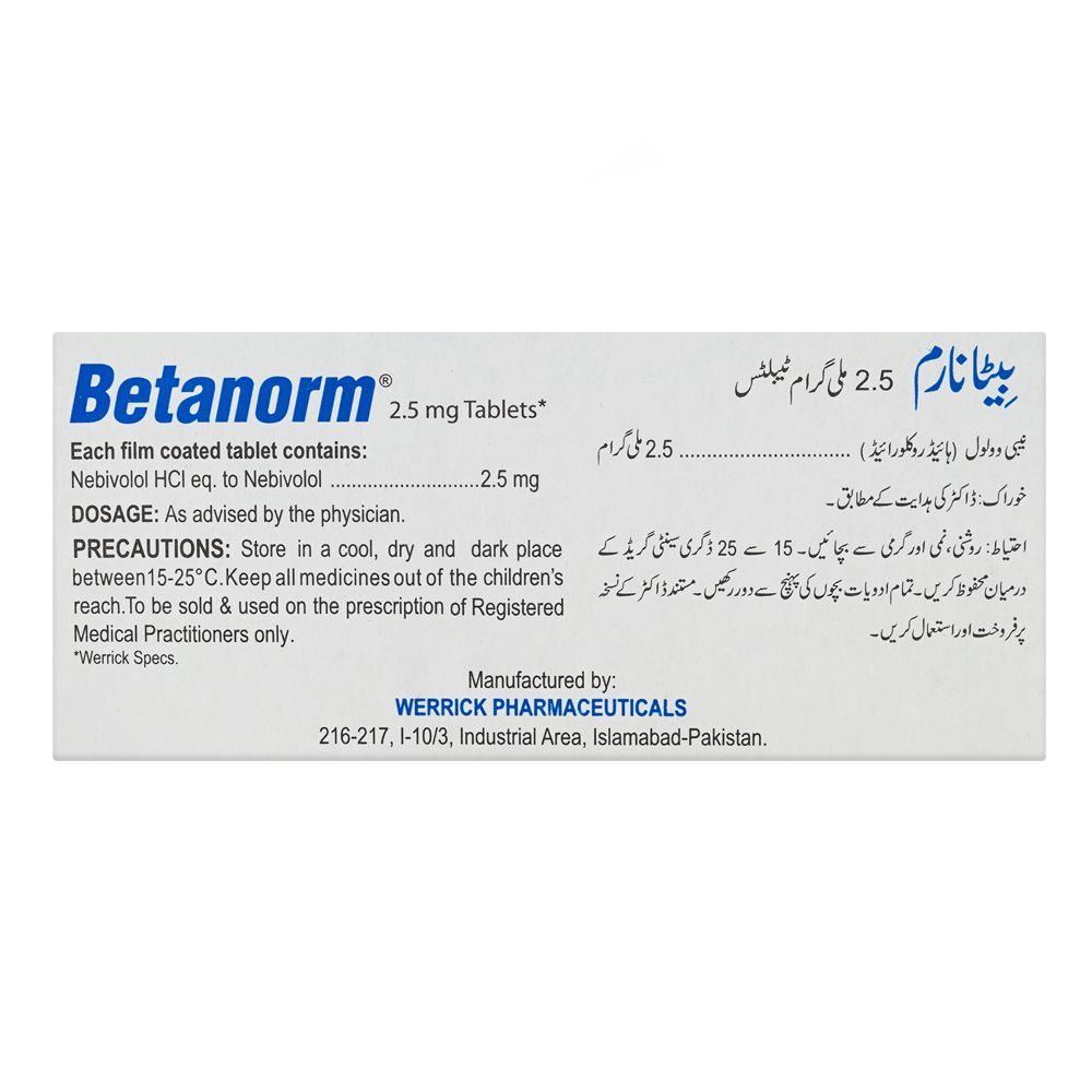 Betanorm Tablets 2.5mg, Box (10 Tablets)