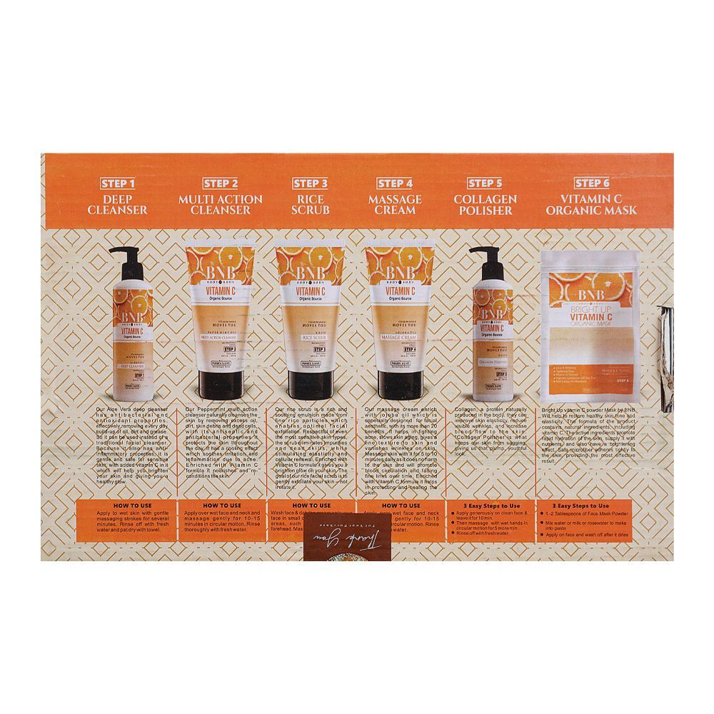 Order BNB Bright Up Vitamin C 6 Steps Organic Facial Kit, Paraben and ...