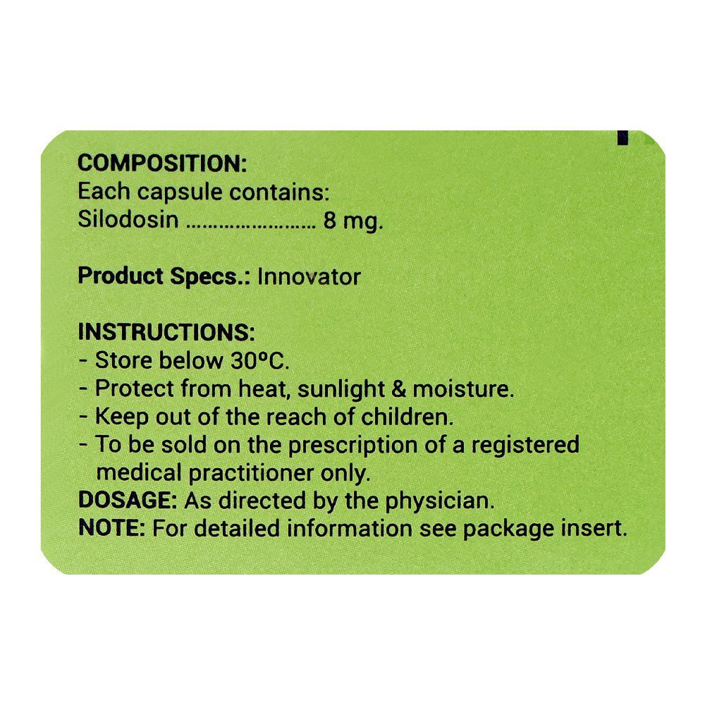 CCL Pharmaceuticals Sildoso Capsule, 8mg, 10-Pack