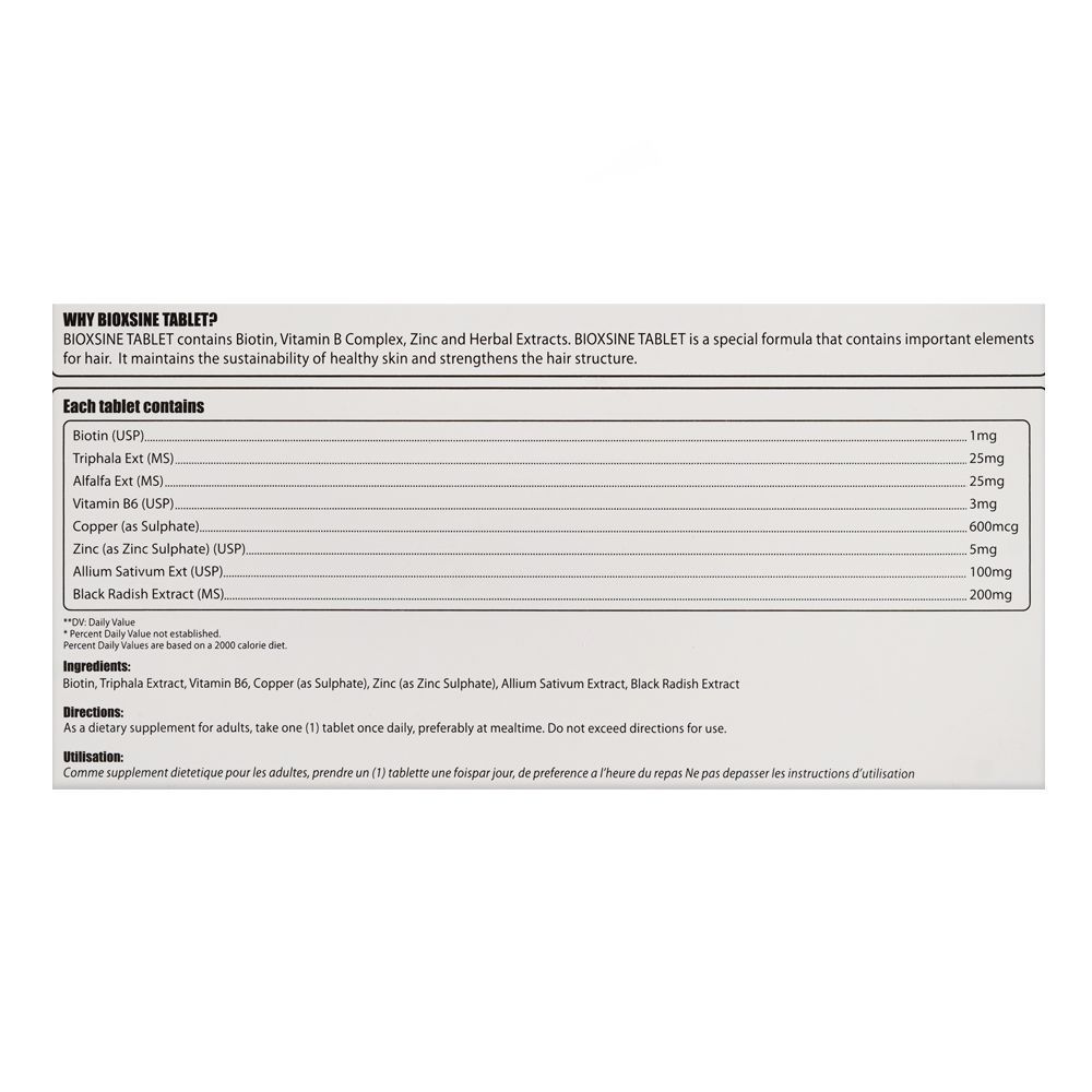 Bioxsine Hair Support Supplement, Box (40 Tablets)