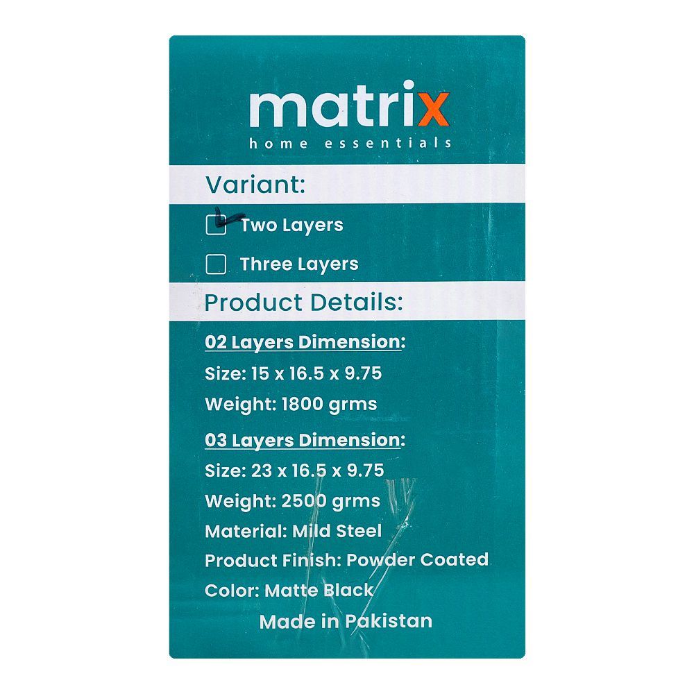 Purchase Matrix Mild Steel Powder Coated 2 Layers Dish Organizer, 15X16.5X9.75, Black, Ideal For ...