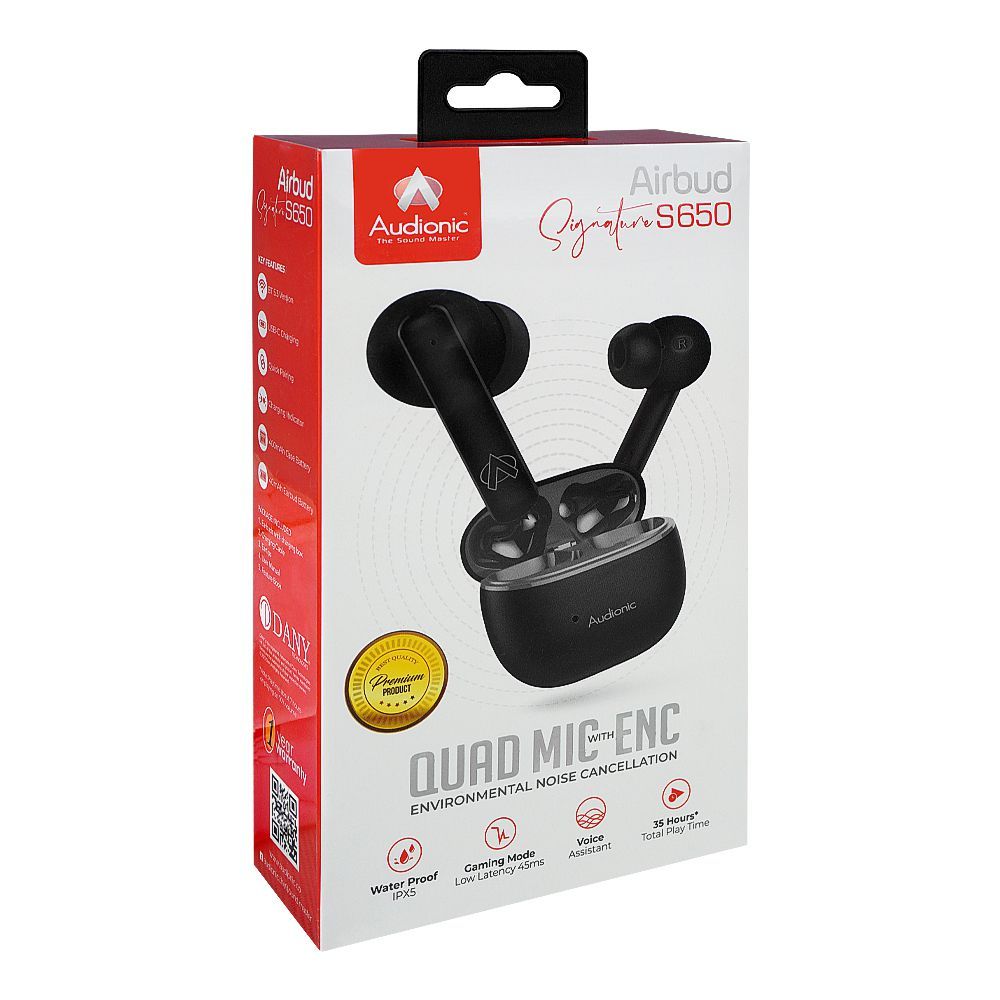 Buy Audionic Signature Earbuds, Quad Mic With ENC, Water Proof, 400mAh ...