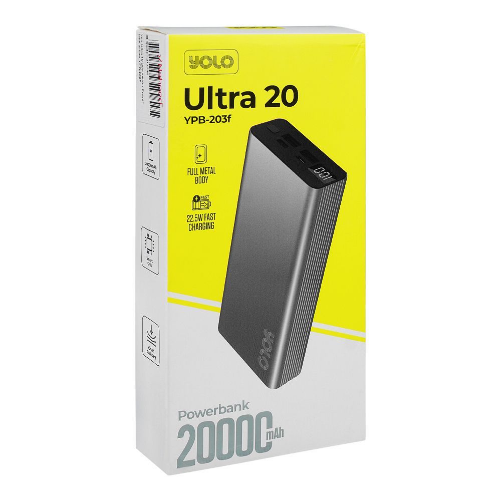 Order Yolo Ultra 20 Power Bank, 20000mAh Battery, Full Metal Body, 22 ...