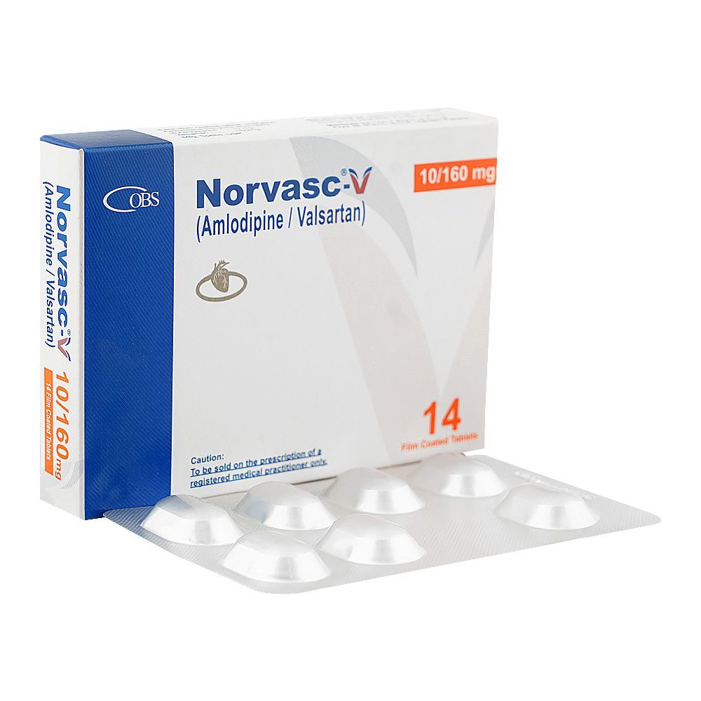 OBS Pharmaceuticals Norvasc-V Tablet, 10/160mg, 14-Pack