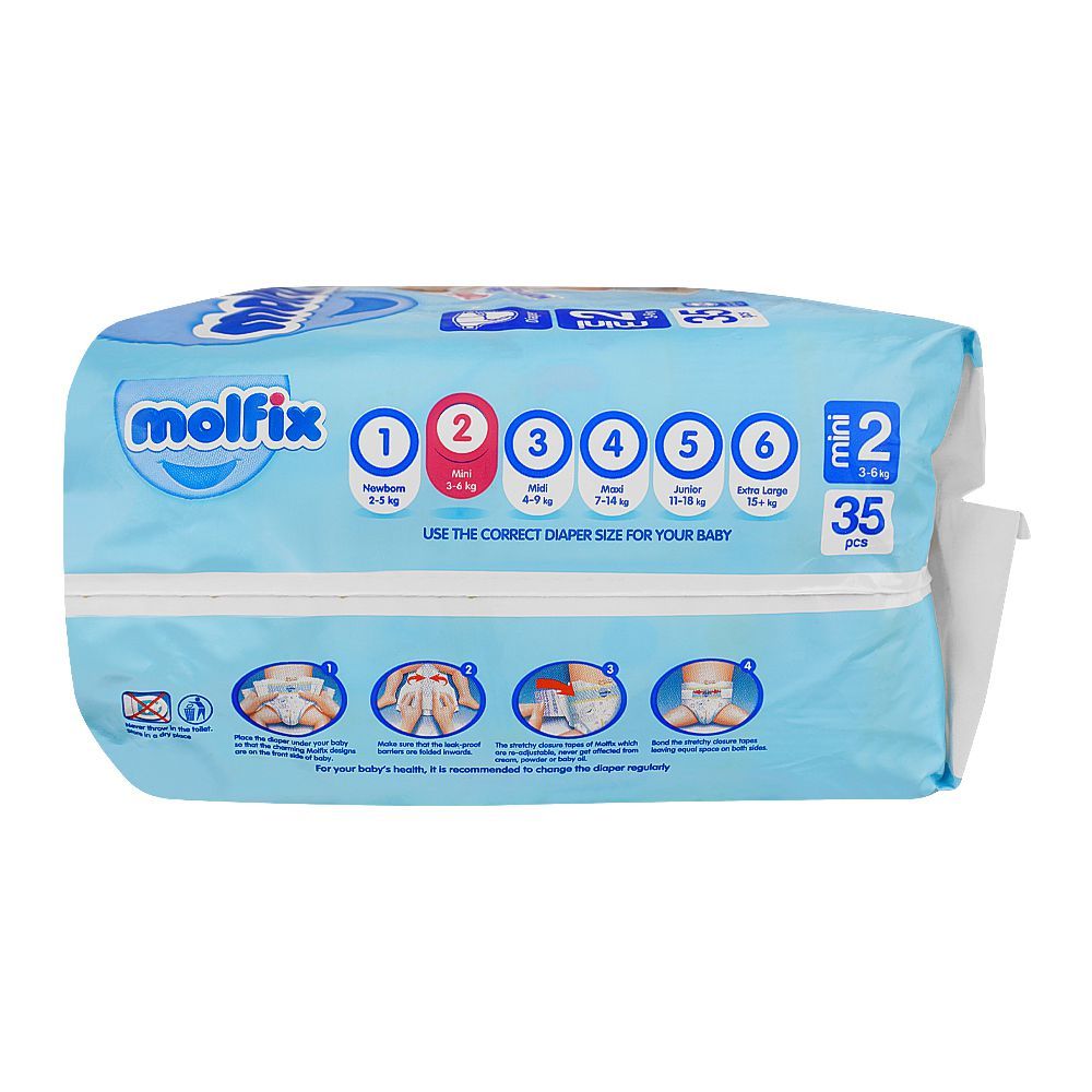 Buy Molfix Diaper, Mini No-2, 3-6 kg, 35-Pack Online at Best Price in ...