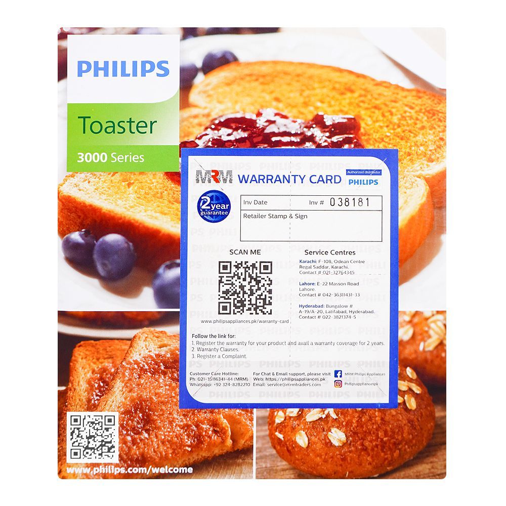 Purchase Philips 3000 Series Toaster, 830W, 1-8 Settings, HD2581/01 ...